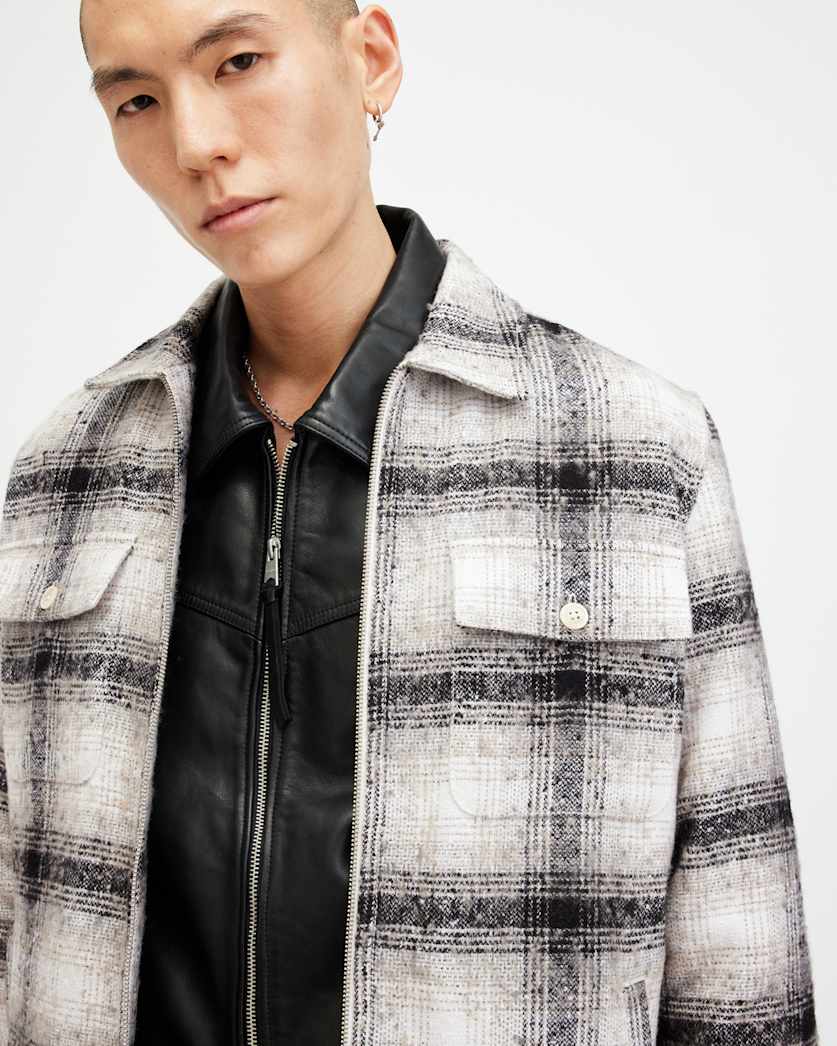 Banshee Textured Checked Jacket BAKER WHITE | ALLSAINTS